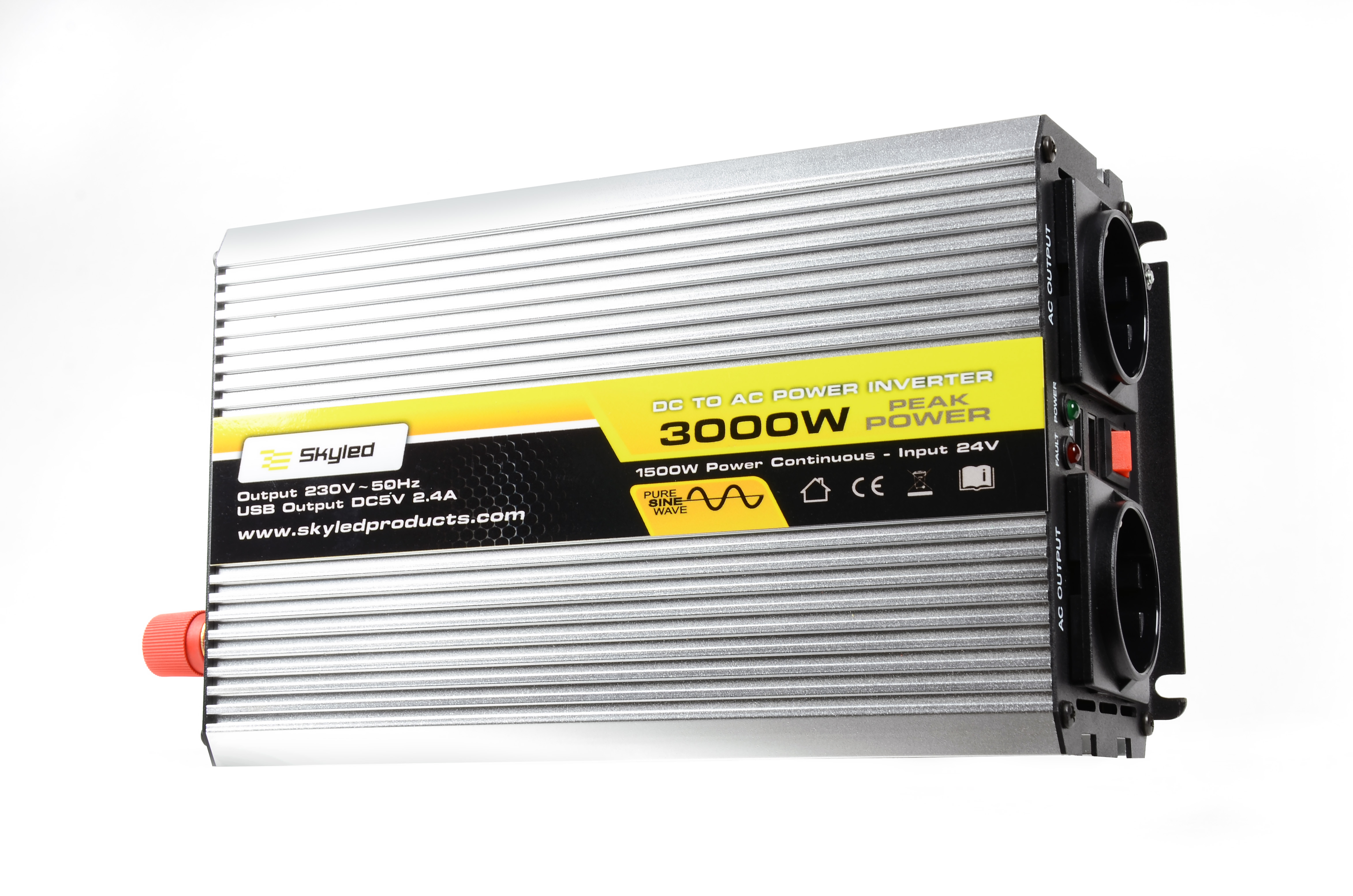 Przetwornica SKYLED 1500W z USB, pełen sinus 24V 230V | Ena Truck